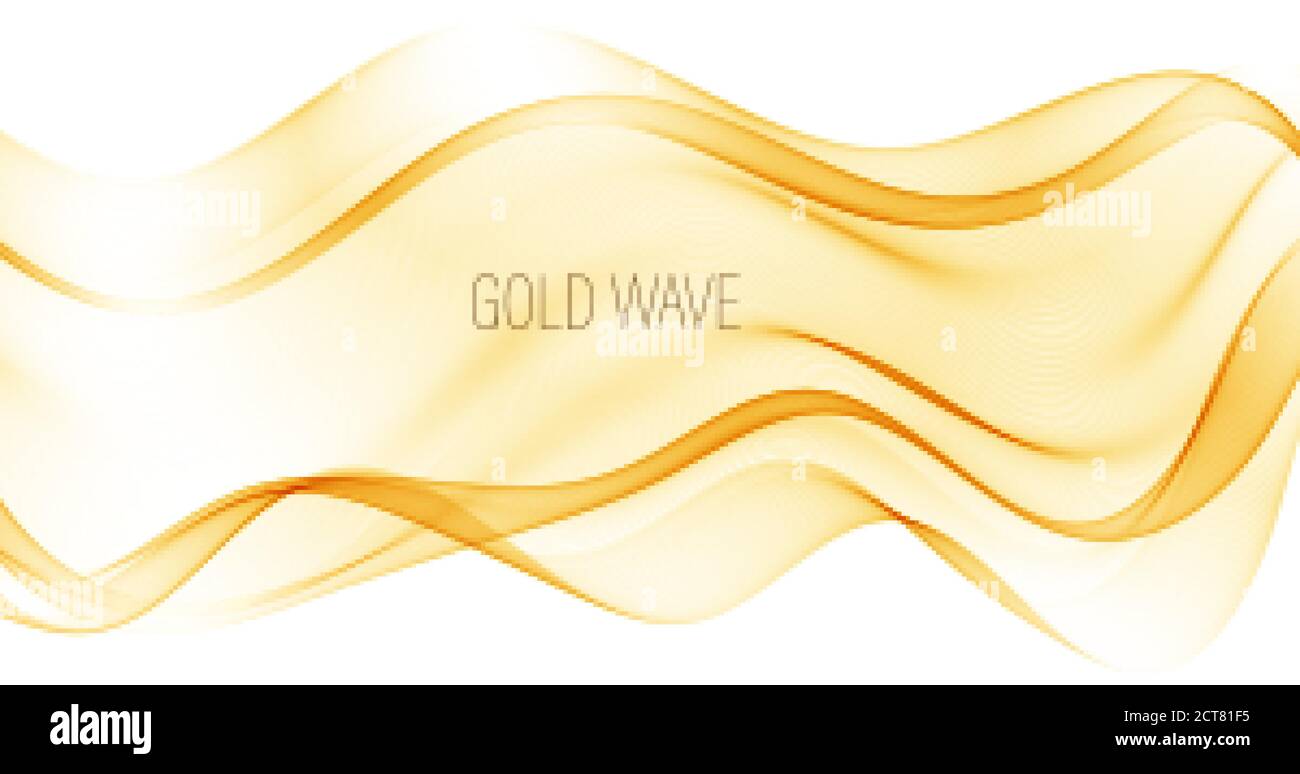 Abstract smoky waves background Gold wave flowTemplate brochure design ...