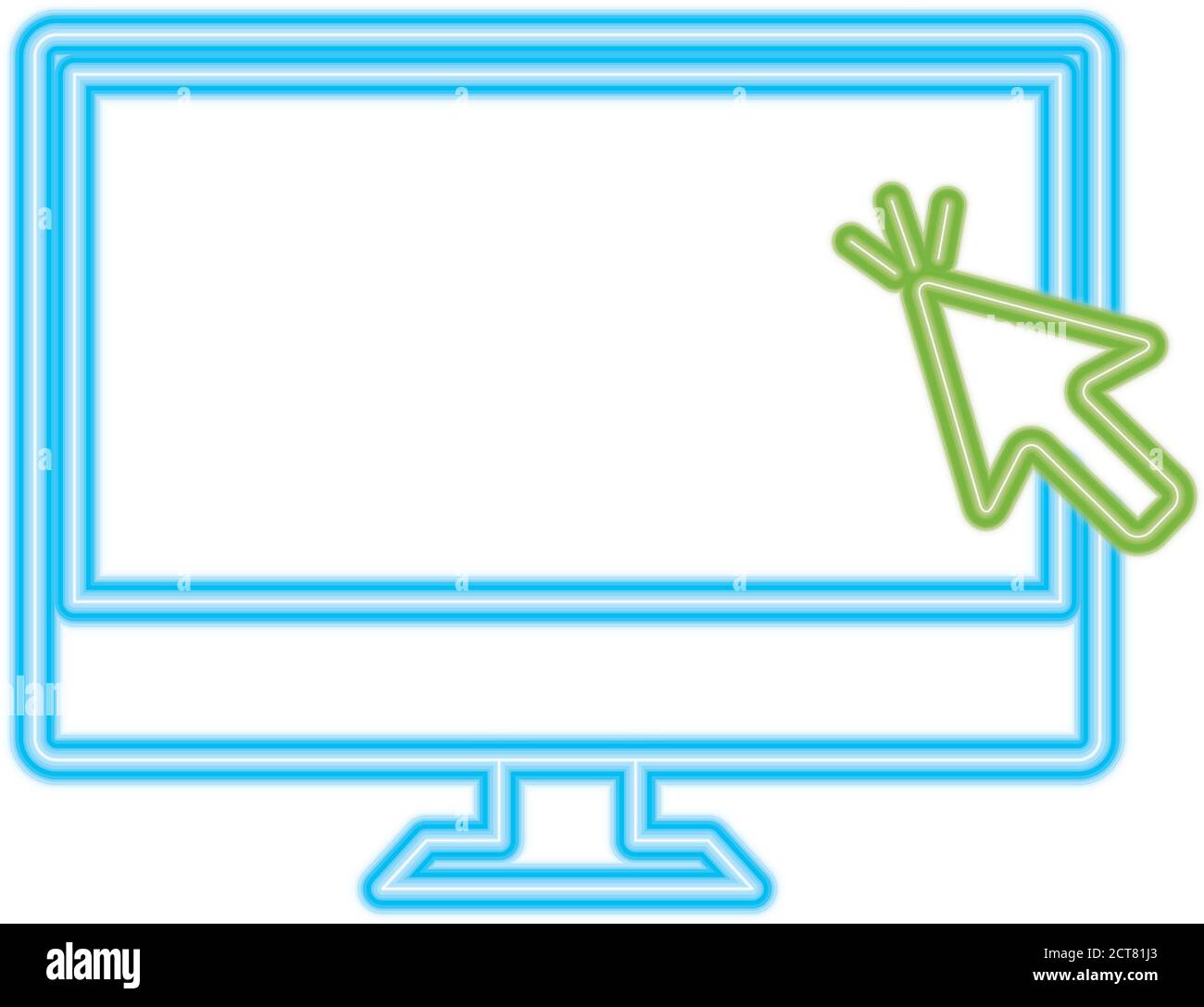 neon cursor arrow on computer vector design Stock Vector Image & Art ...