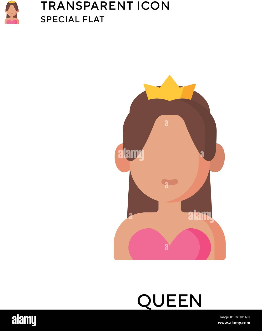 Queen vector icon. Flat style illustration. EPS 10 vector Stock Vector ...
