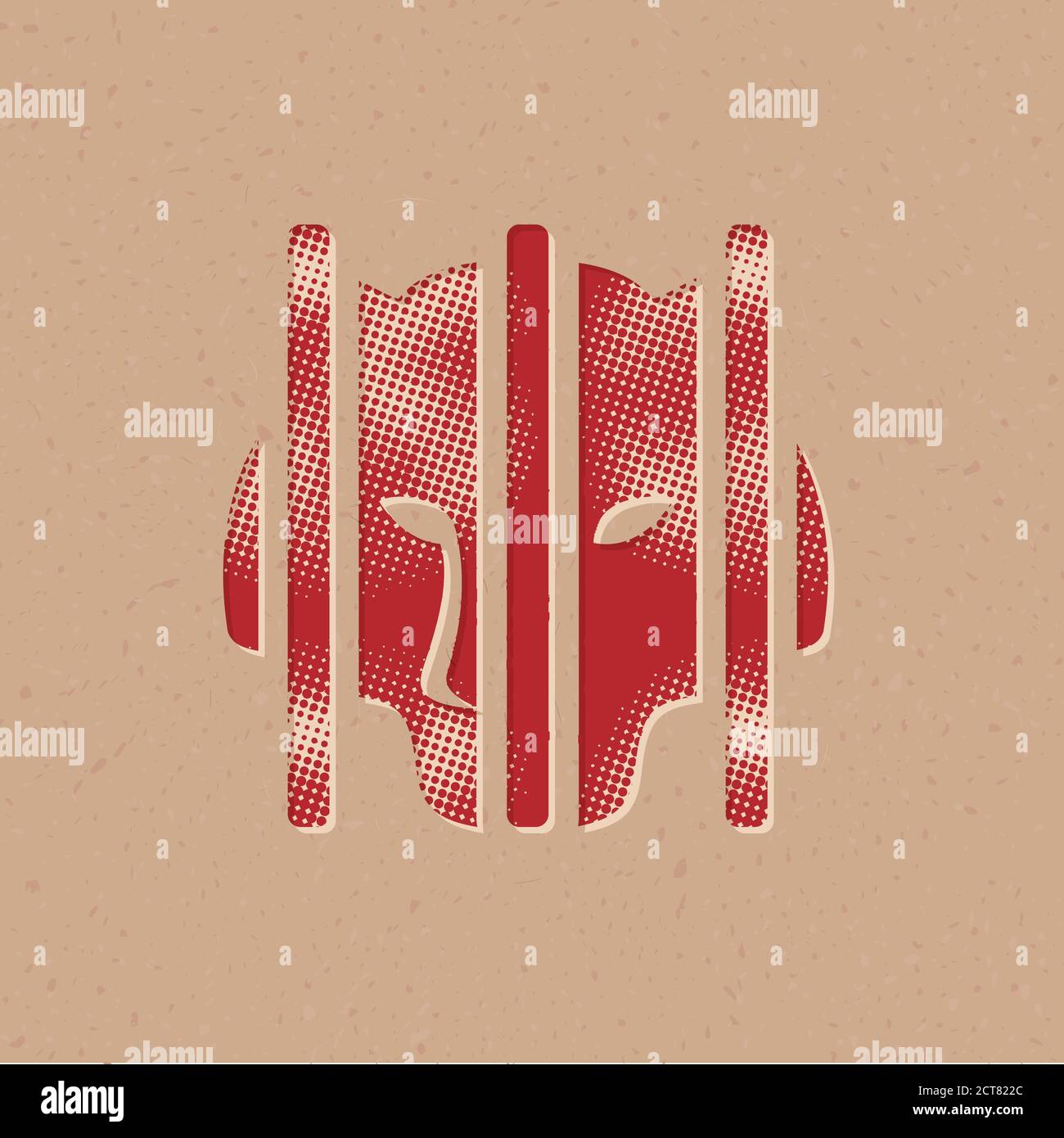 Caged animal icon in halftone style. Grunge background vector ...