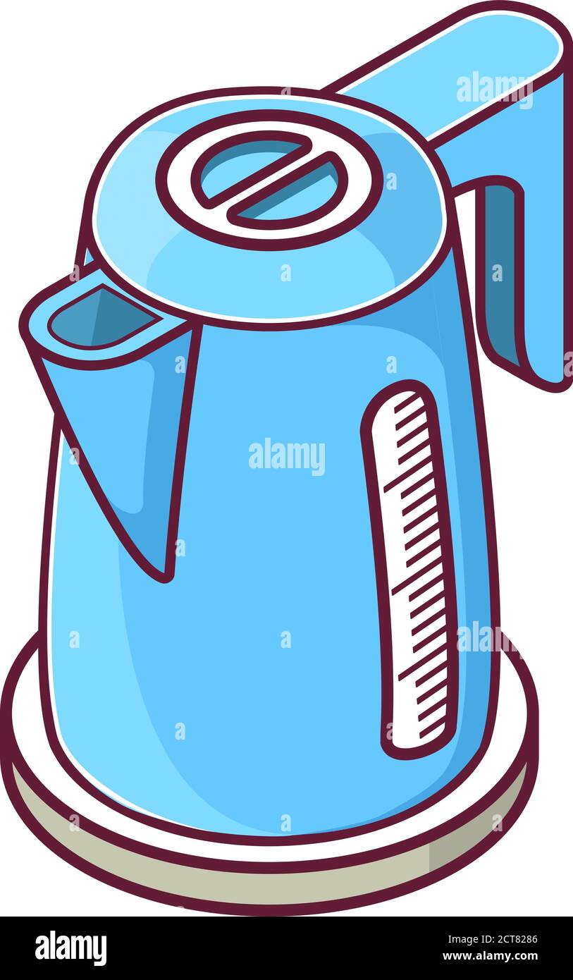 Isometric electric kettle water boiling.Kitchen equipment household ...