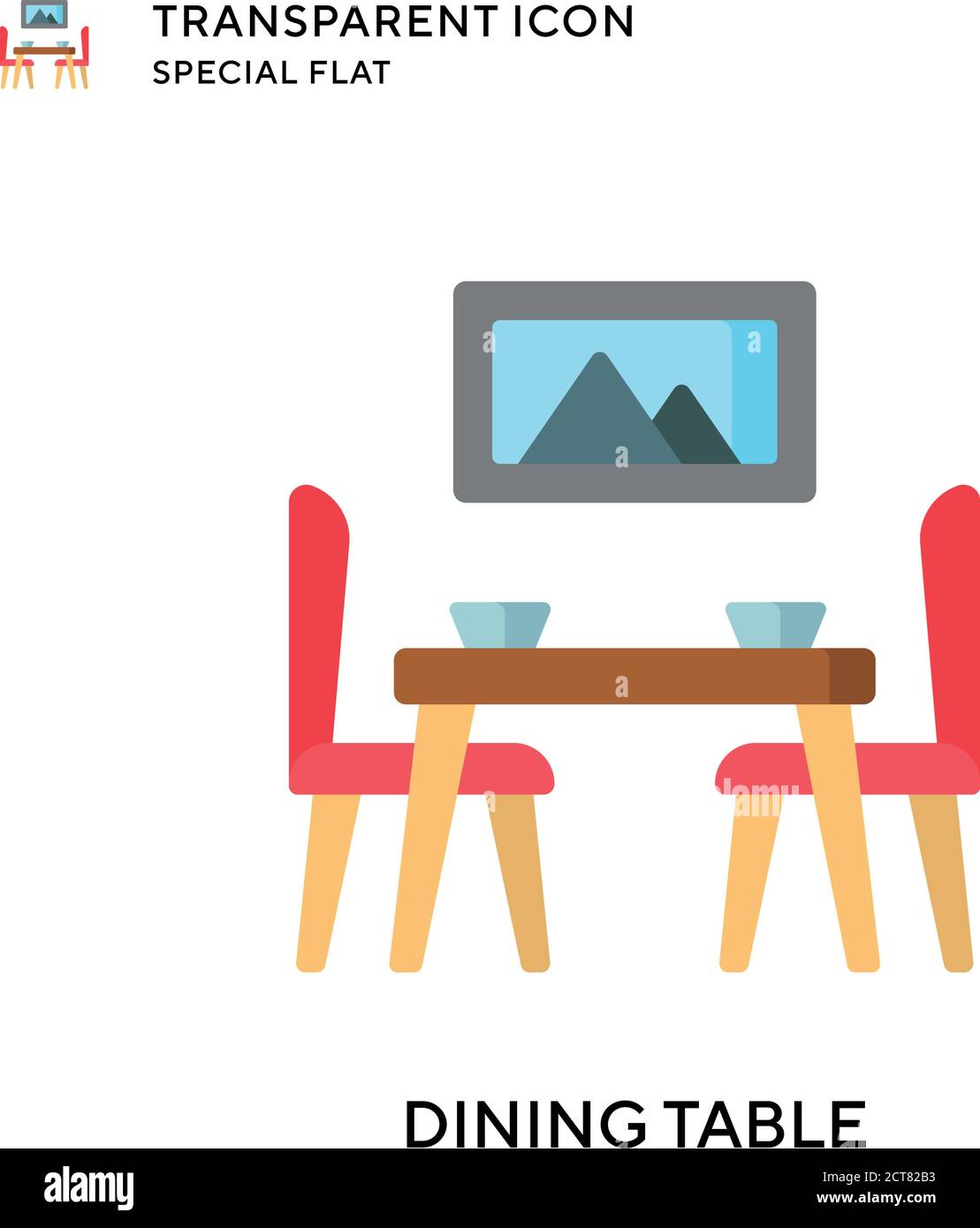 Dining table vector icon. Flat style illustration. EPS 10 vector Stock ...