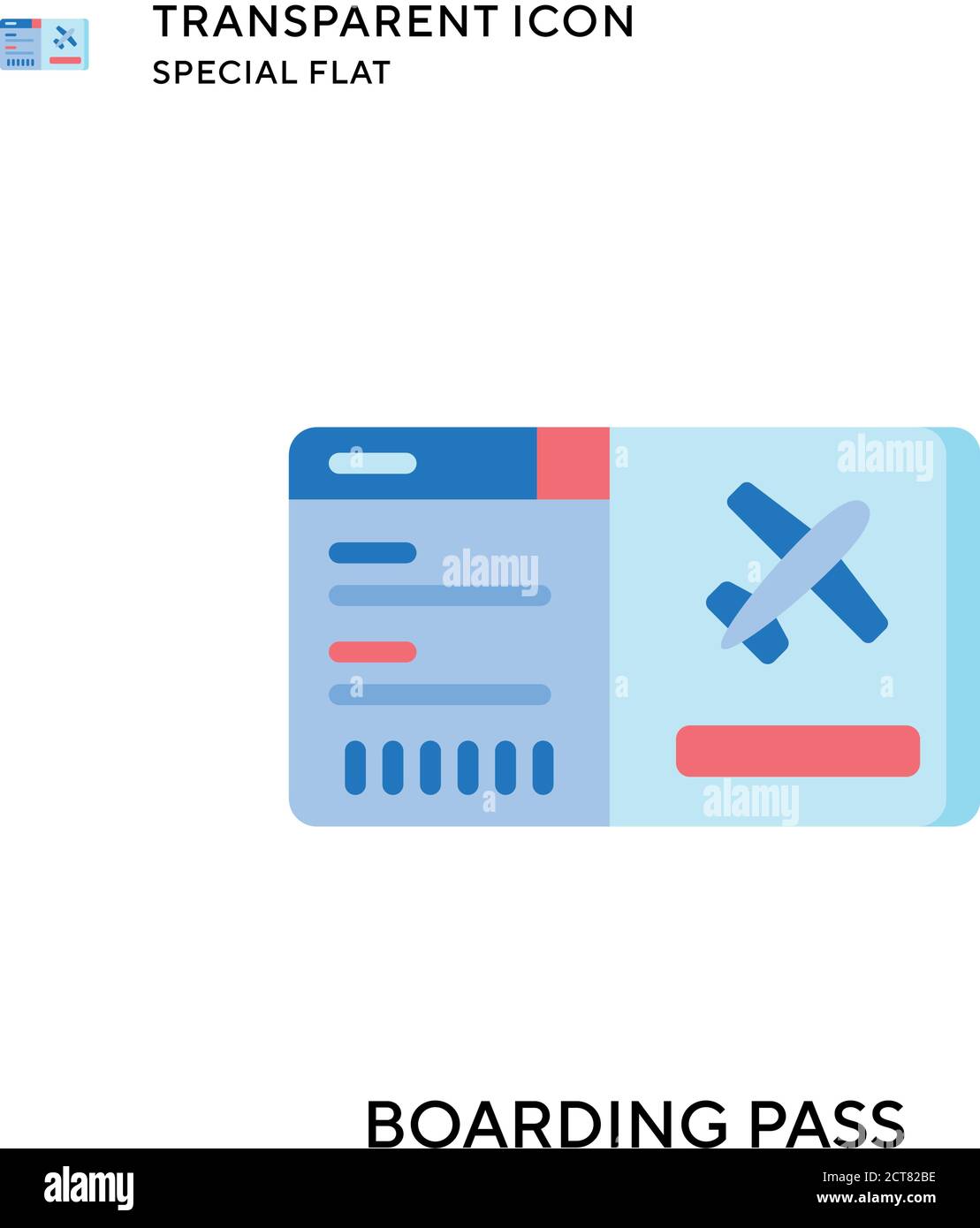 Boarding pass vector icon. Flat style illustration. EPS 10 vector Stock ...
