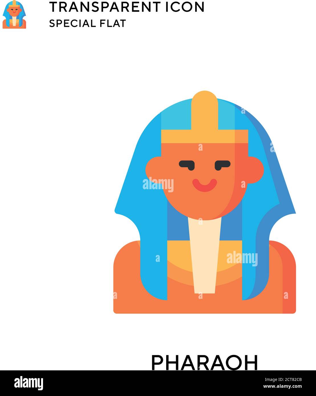 Pharaoh vector icon. Flat style illustration. EPS 10 vector Stock ...