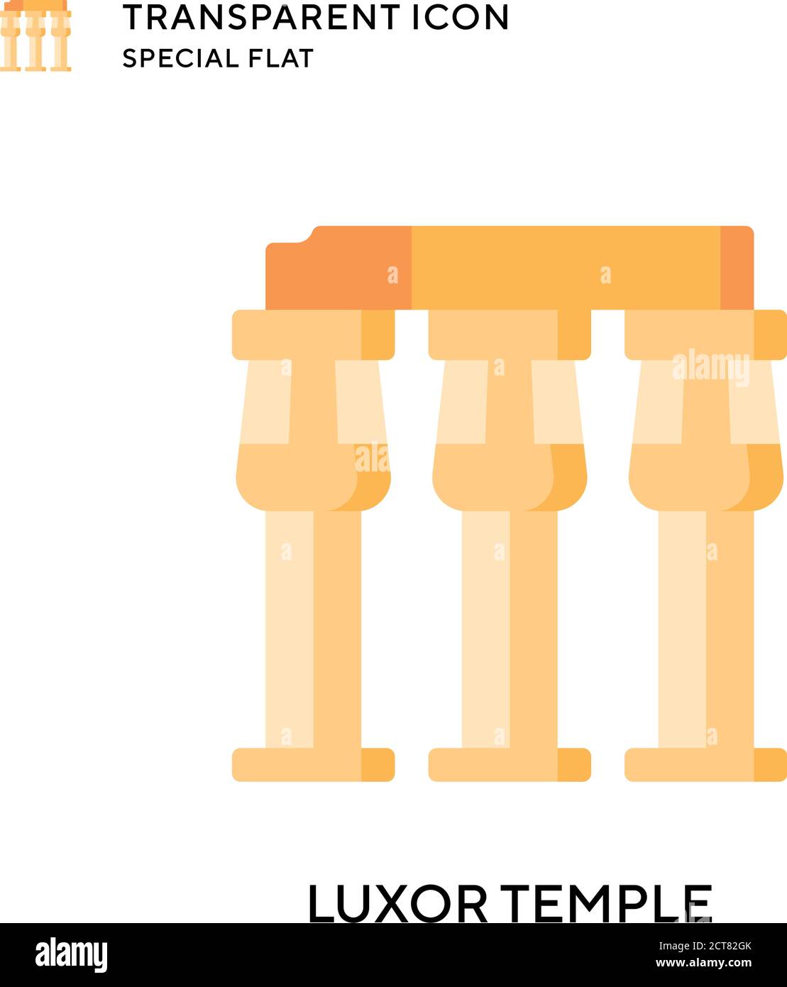 Luxor temple vector icon. Flat style illustration. EPS 10 vector Stock ...