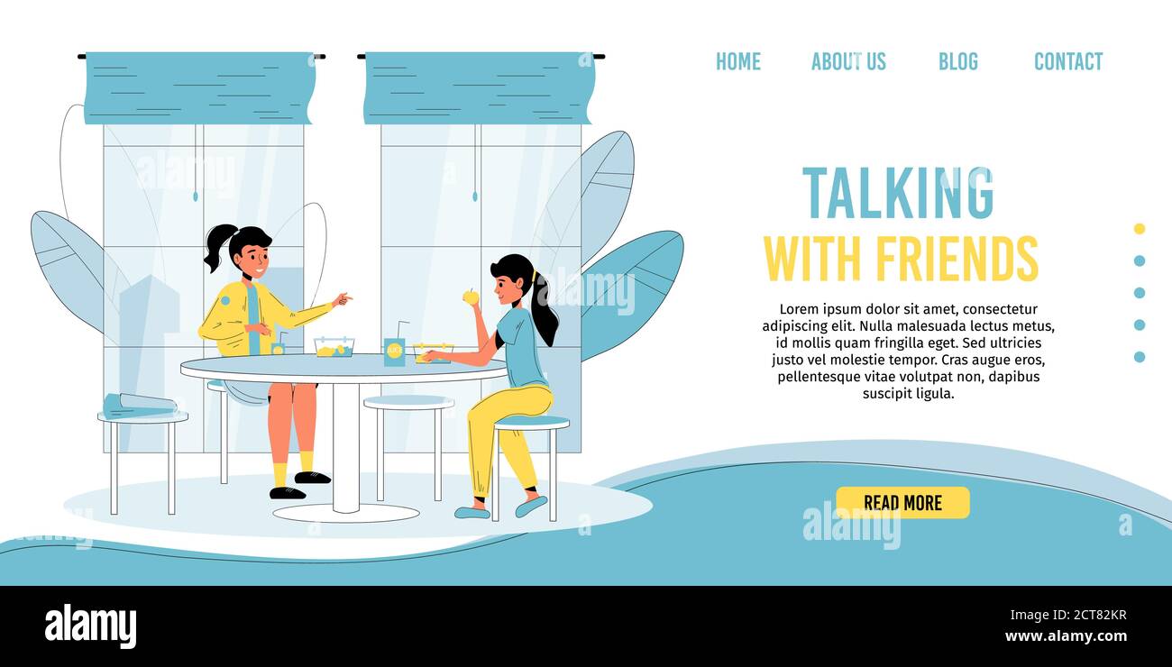 Children communication at school landing page Stock Vector Image & Art ...