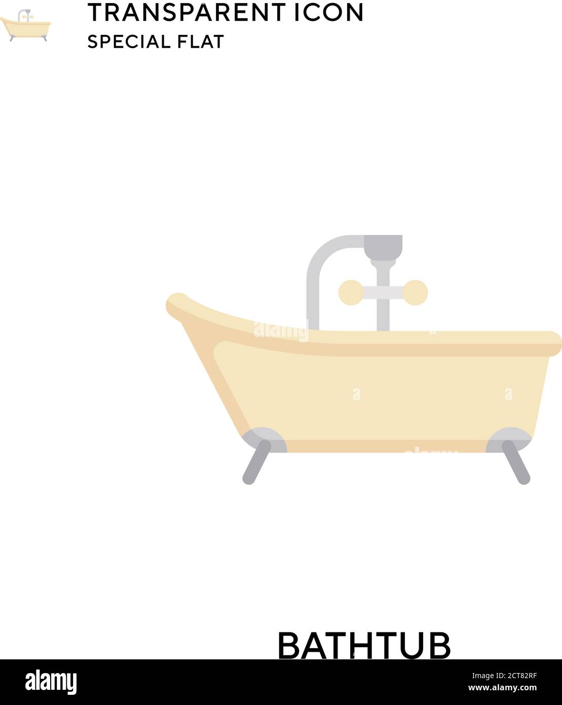 Bathtub vector icon. Flat style illustration. EPS 10 vector Stock ...