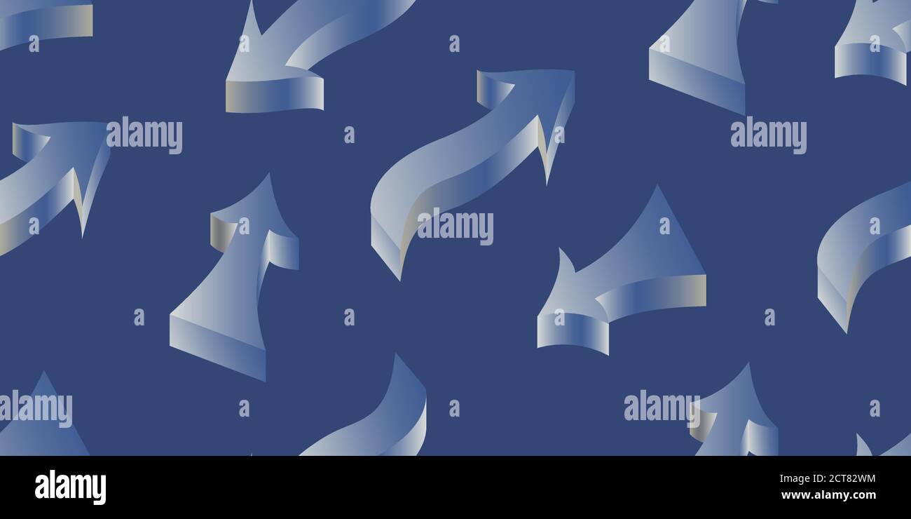 Arrow growing graph seamless pattern background. Arrows 3D. Abstract ...