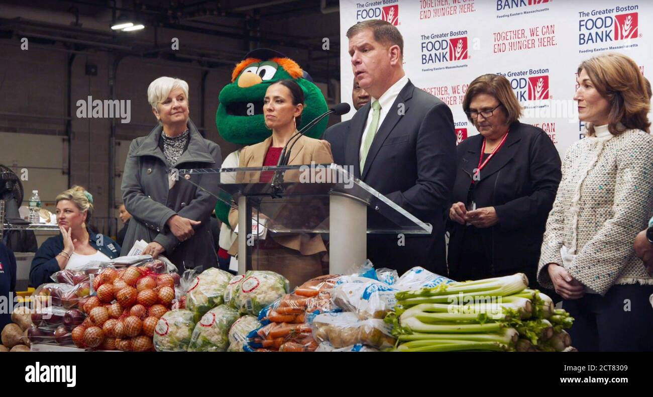 CITY HALL, Boston Mayor Marty Walsh (microphone), Catherine D Amato ...