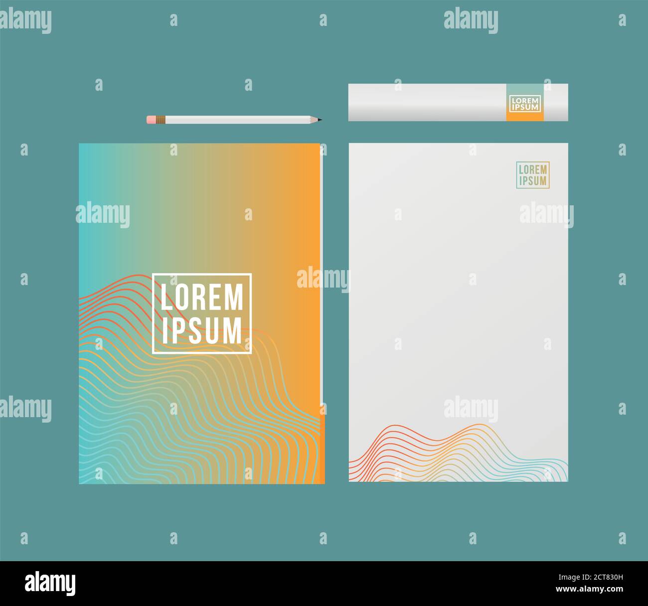 Mockup papers and pencil design of corporate identity template and ...
