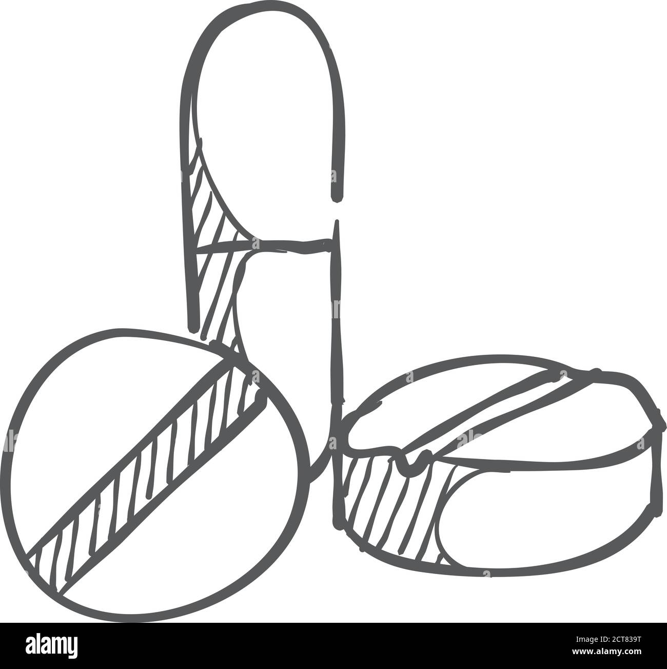 Pills icon in sketch style. Hand drawn vector illustration Stock Vector ...