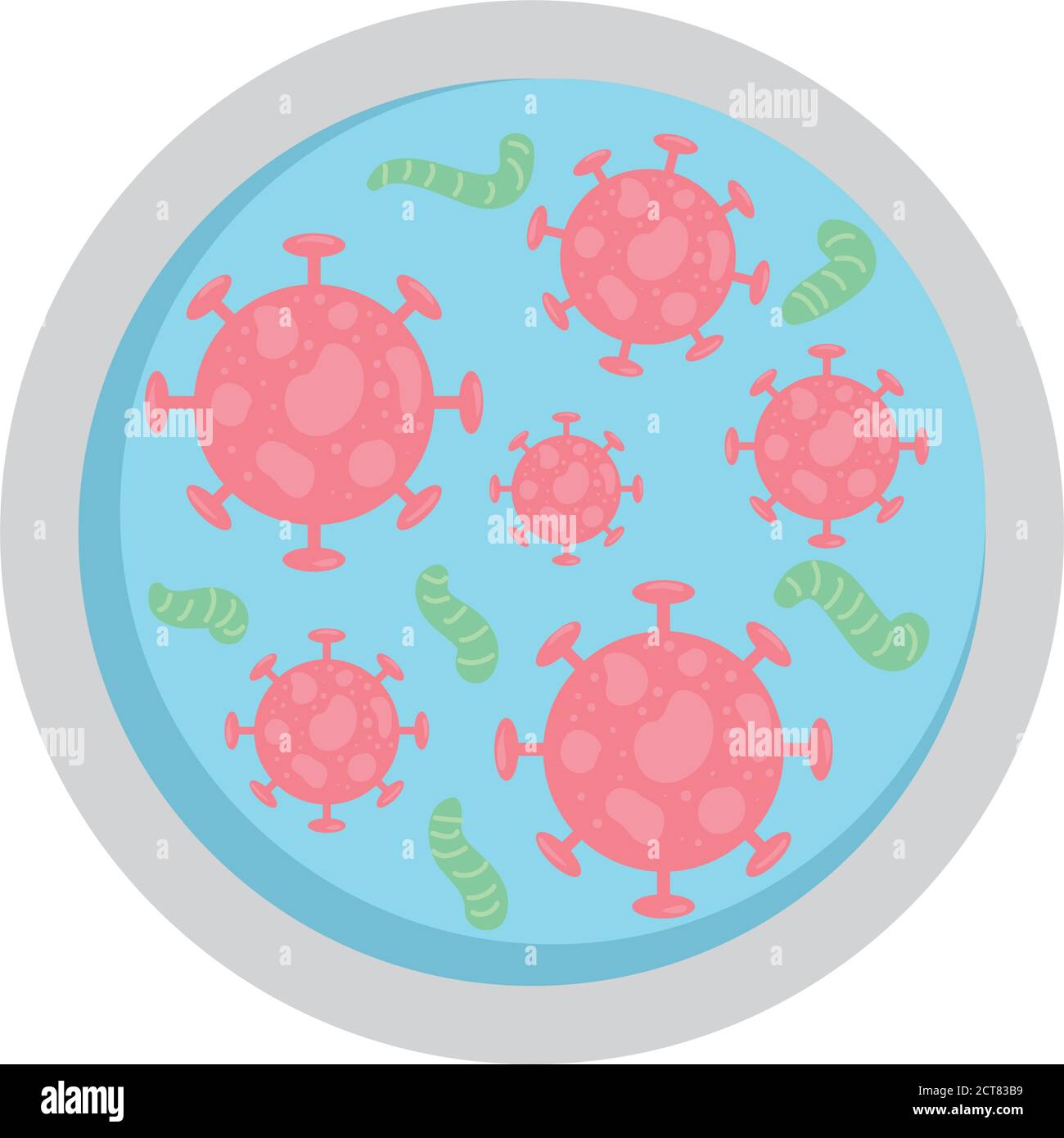 Covid 19 virus in laboratory plate vector design Stock Vector Image ...
