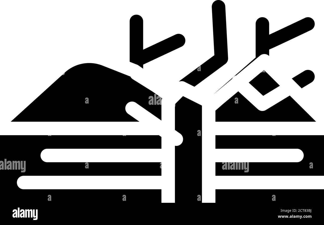 nature drought glyph icon vector symbol illustration Stock Vector Image ...