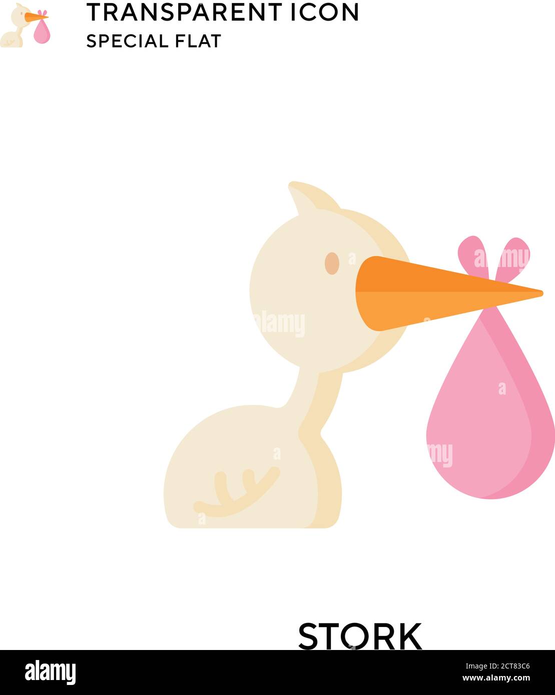 Stork vector icon. Flat style illustration. EPS 10 vector Stock Vector ...