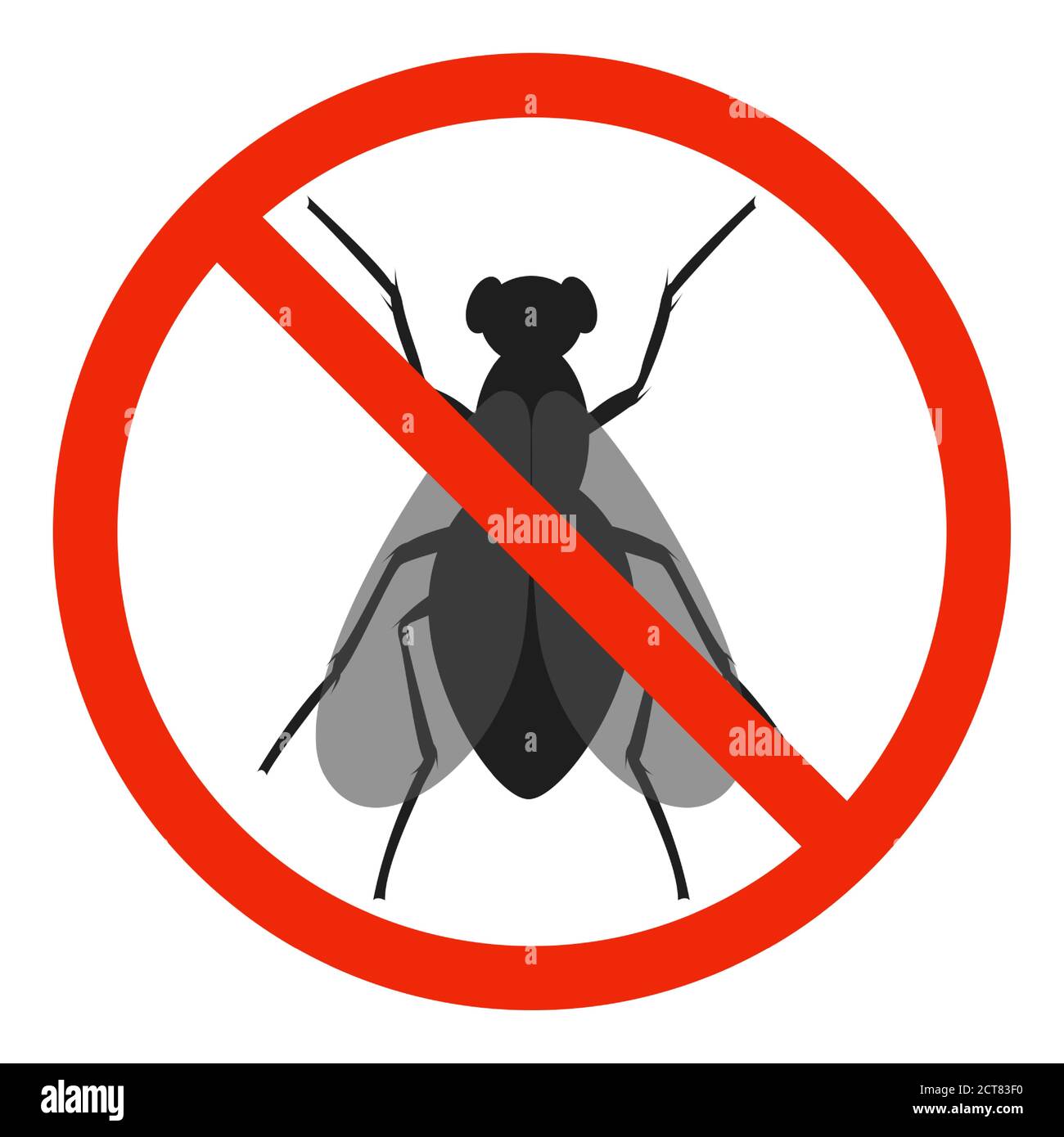 The Fly with red ban sign. STOP Fly sign isolated. No fly icon. Vector ...