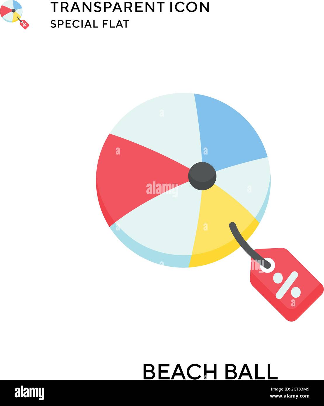 Beach ball vector icon. Flat style illustration. EPS 10 vector Stock ...