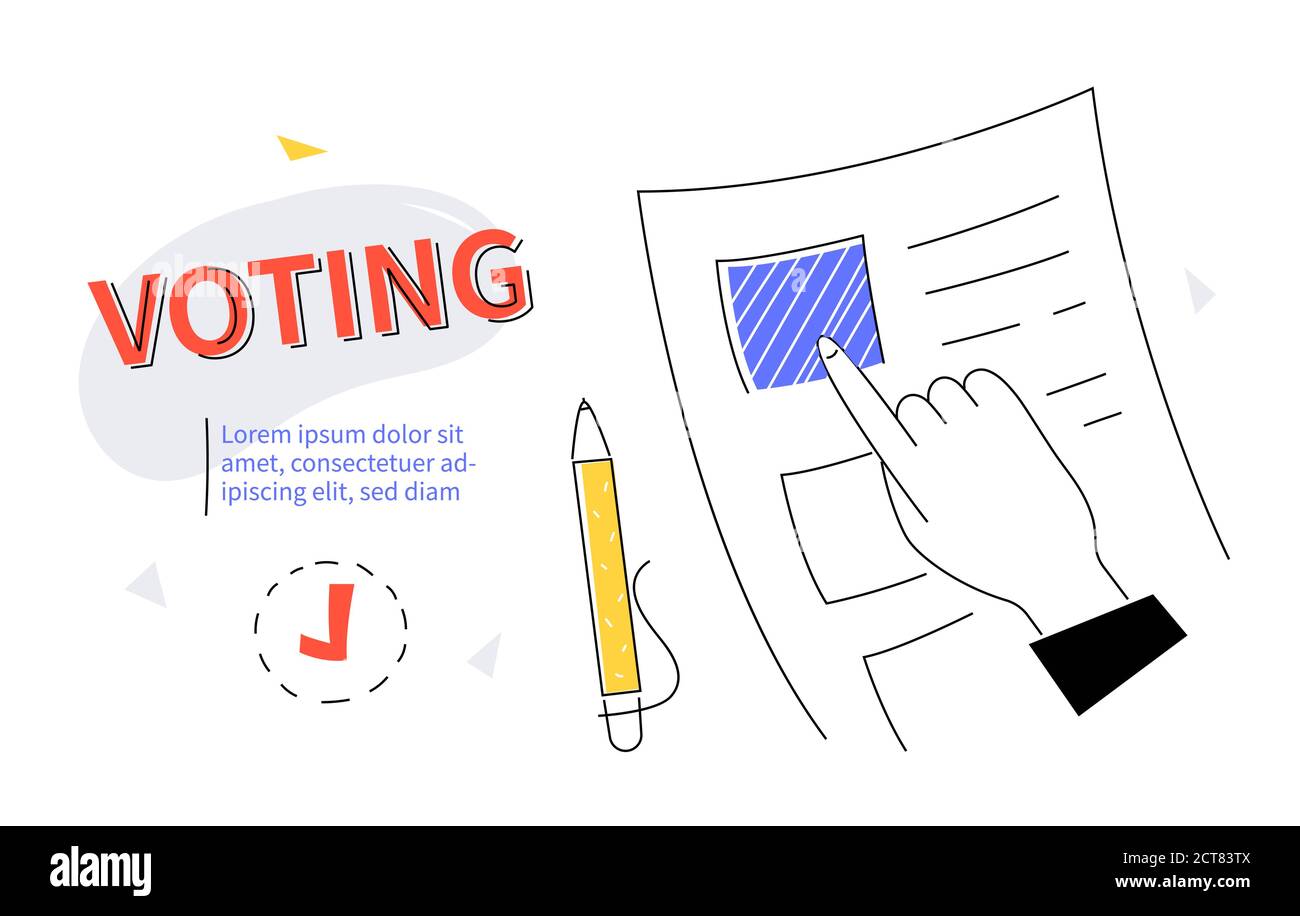 Voting - modern colorful flat design style web banner Stock Vector ...