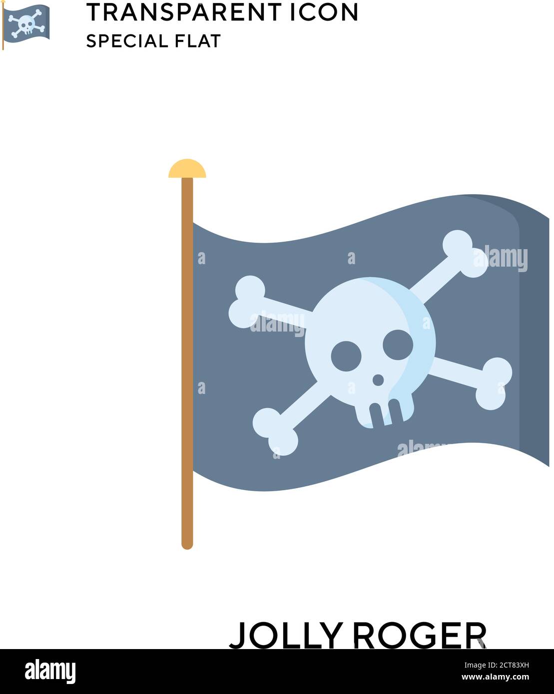 Jolly roger vector icon. Flat style illustration. EPS 10 vector Stock ...