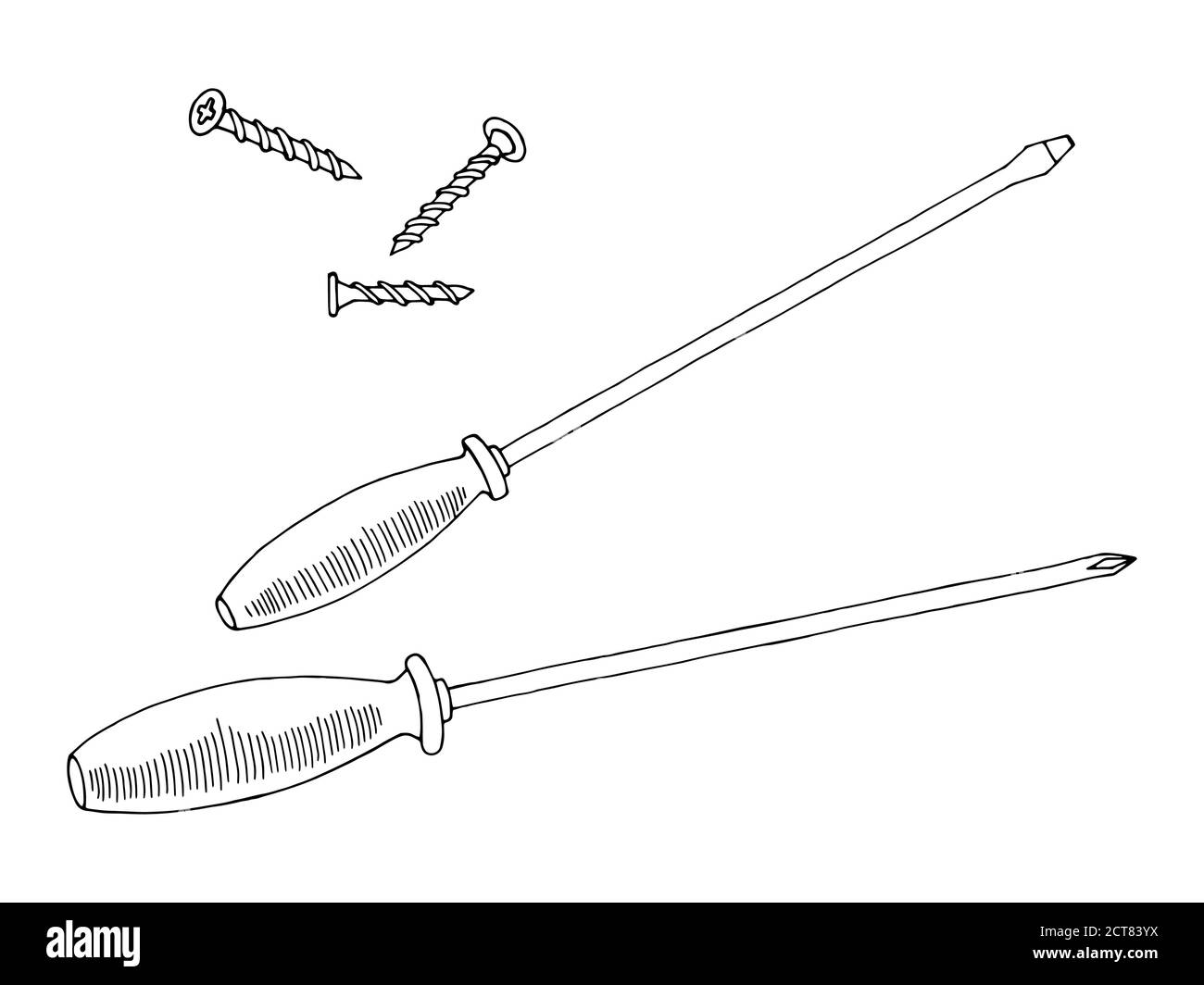 Screwdriver graphic black white isolated sketch illustration vector ...