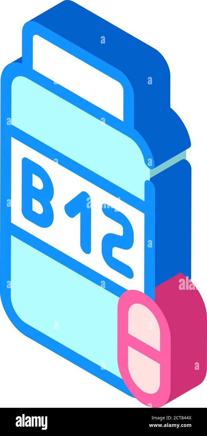 vitamins b12 isometric icon vector symbol illustration Stock Vector ...
