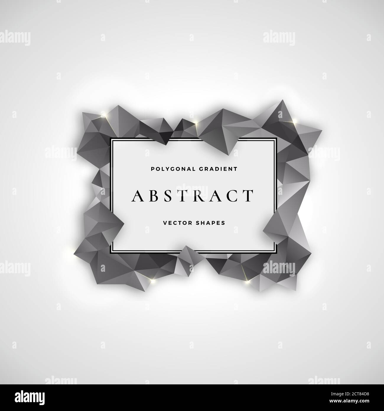 Polygonal Frame Abstract Vector Sign, Symbol or Logo Template. Black ...