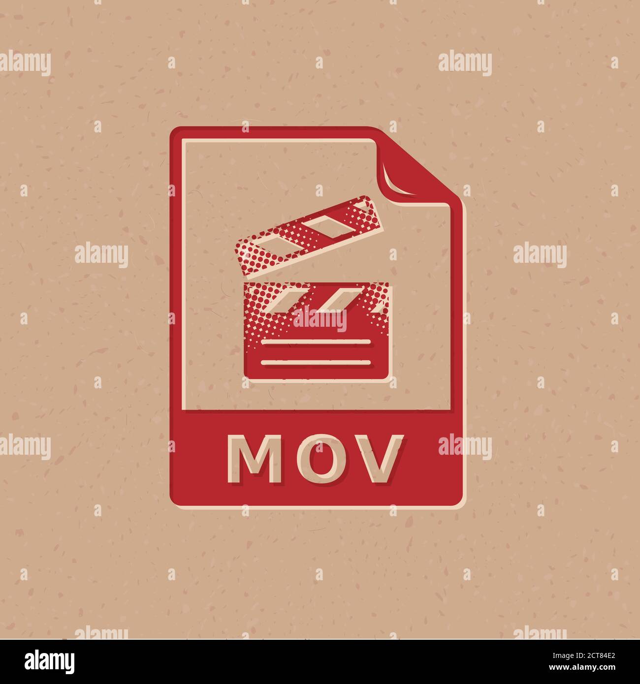 Video File Format Icon In Halftone Style Grunge Background Vector