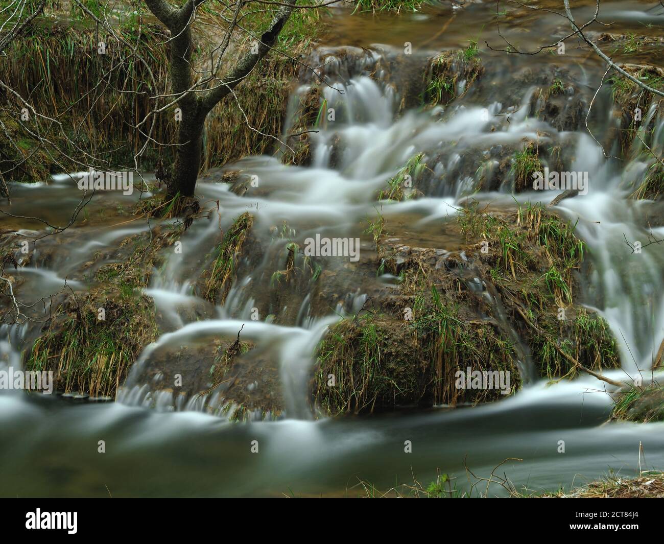 River Cuervo enchanted landscape of the source of the river, Cuenca ...