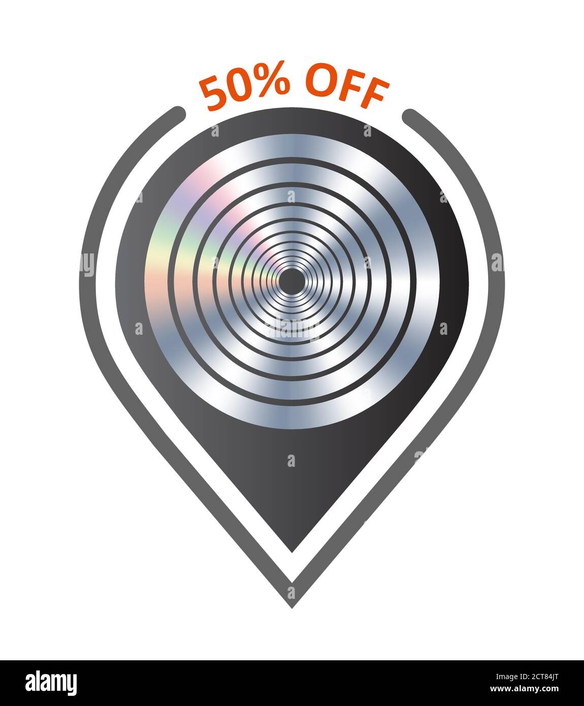 50 percentage off vector banner sale pinpoint geo location icon ...