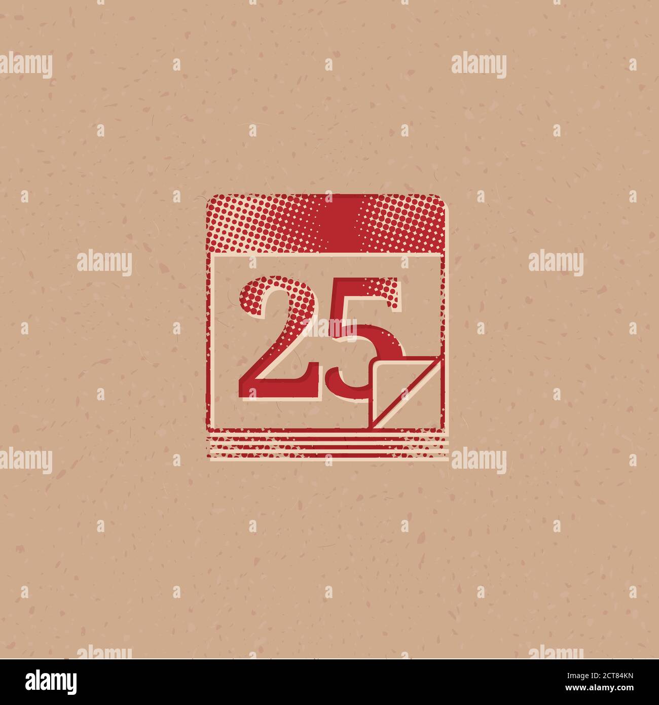Calendar icon in halftone style. Grunge background vector illustration ...