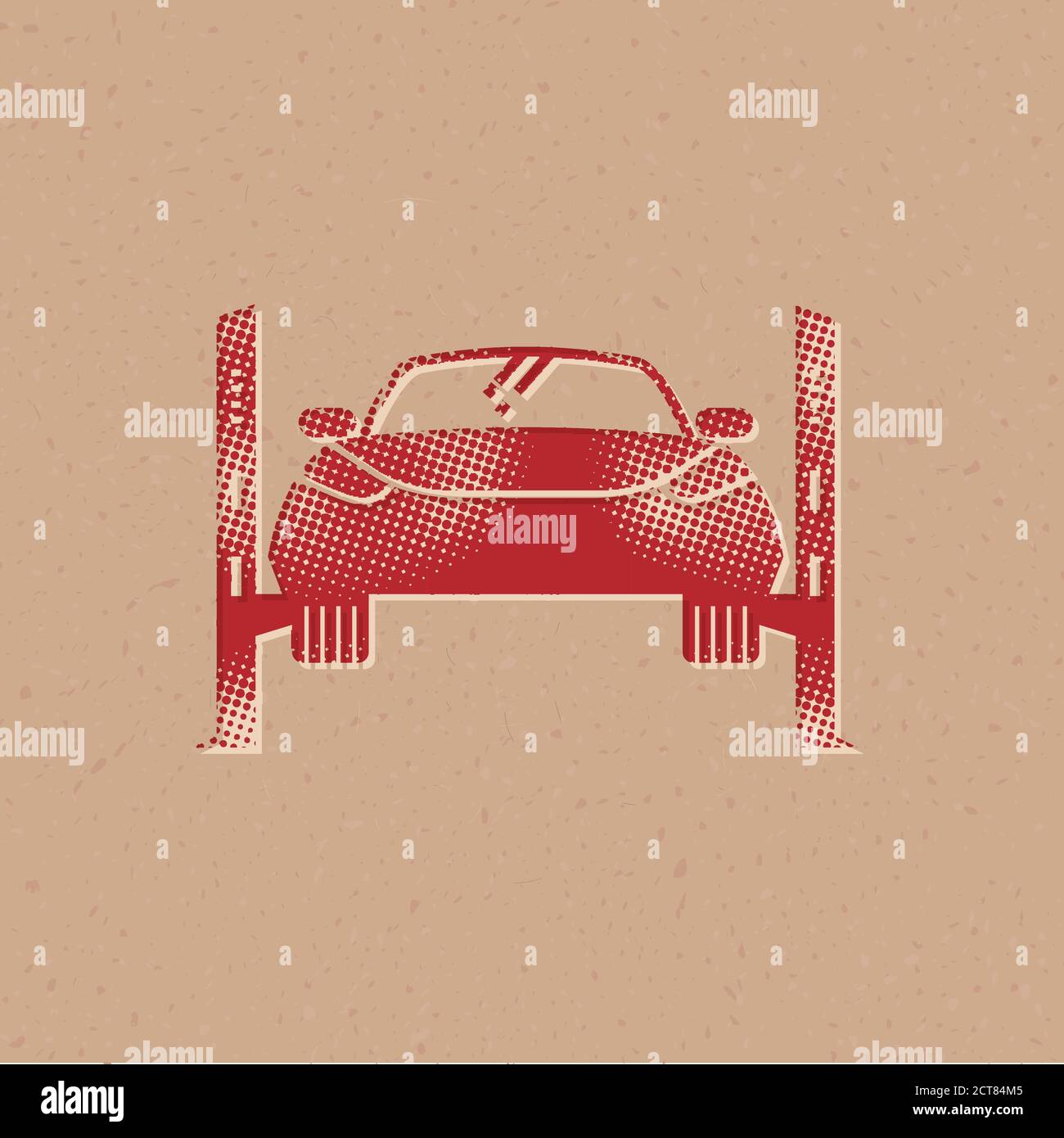 Car jump start icons in halftone style. Automotive vehicle maintenance ...