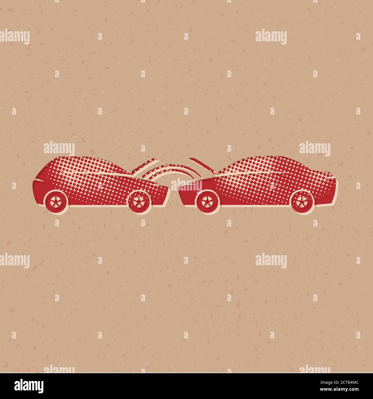 Car jump start icons in halftone style. Automotive vehicle maintenance ...