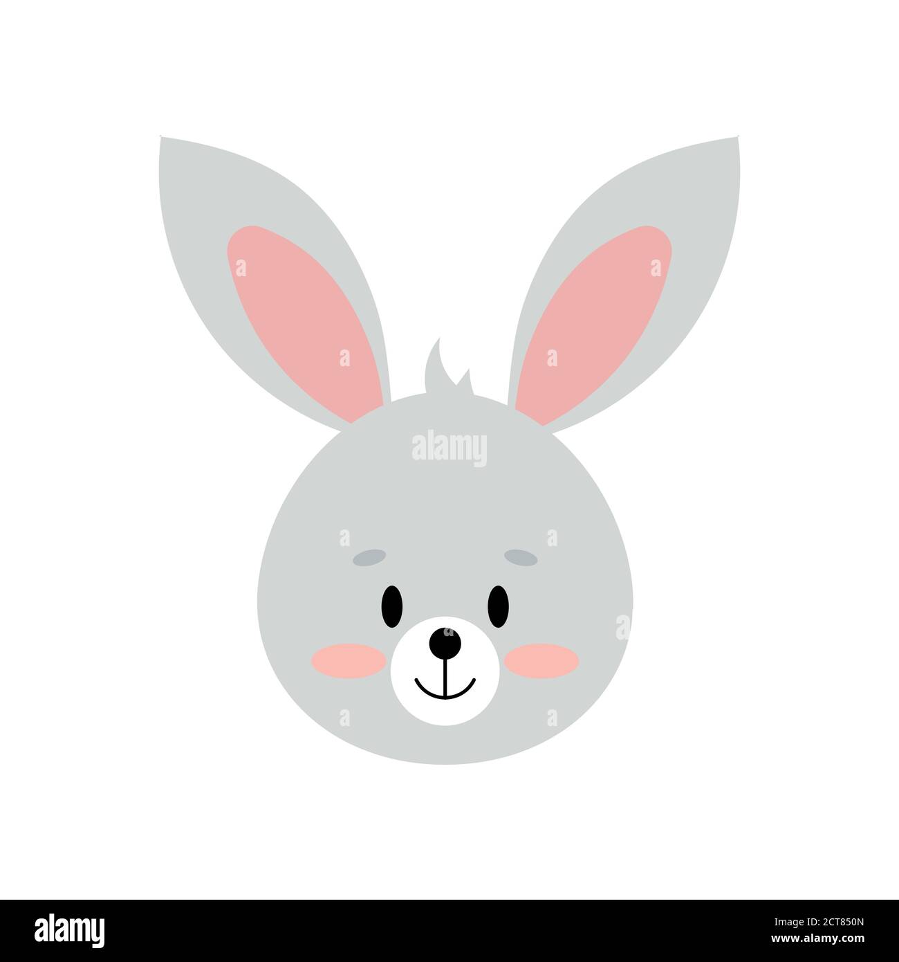 Cute bunny rabbit head icon isolated on white background Stock Vector ...