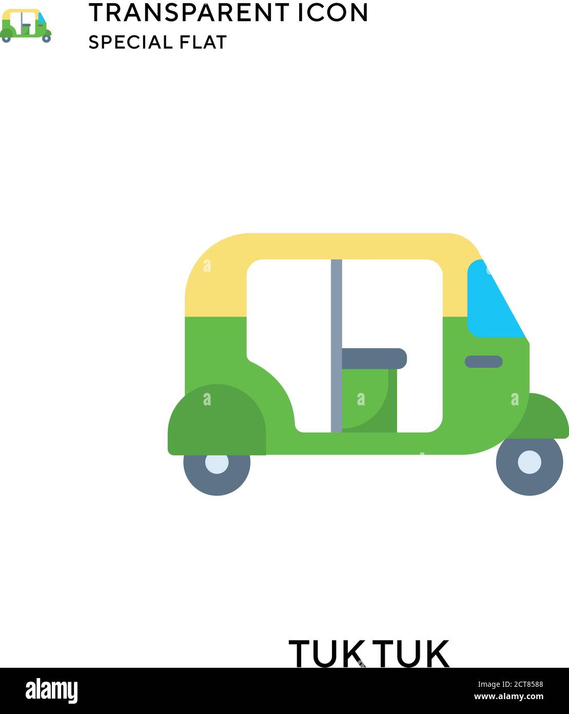 Tuk tuk vector icon. Flat style illustration. EPS 10 vector Stock ...