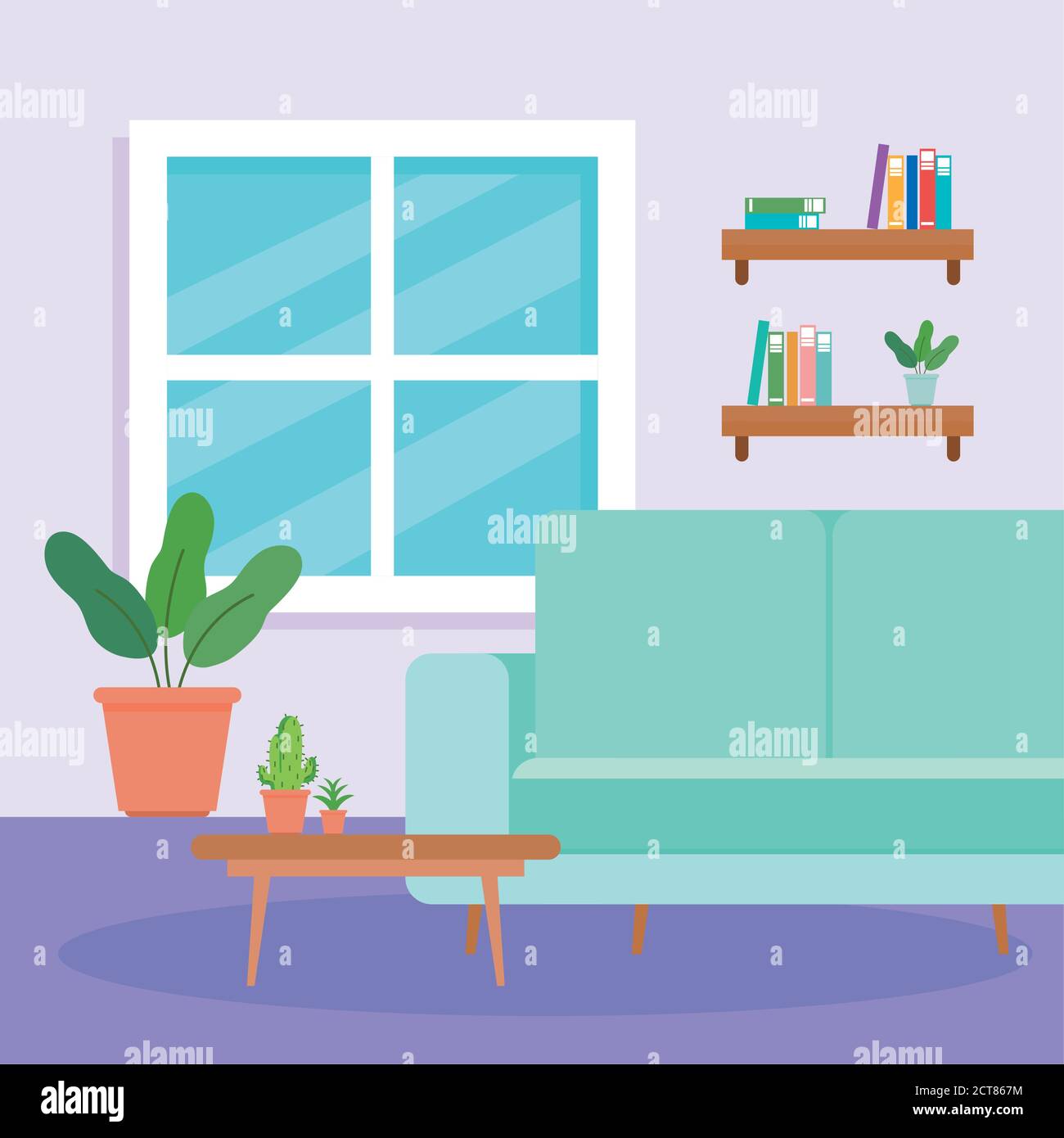 interior of the living room home, with couch, table, pot plant and ...