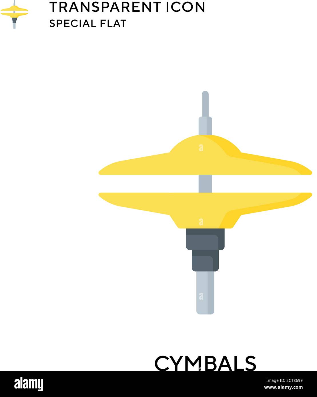 Cymbals vector icon. Flat style illustration. EPS 10 vector Stock ...