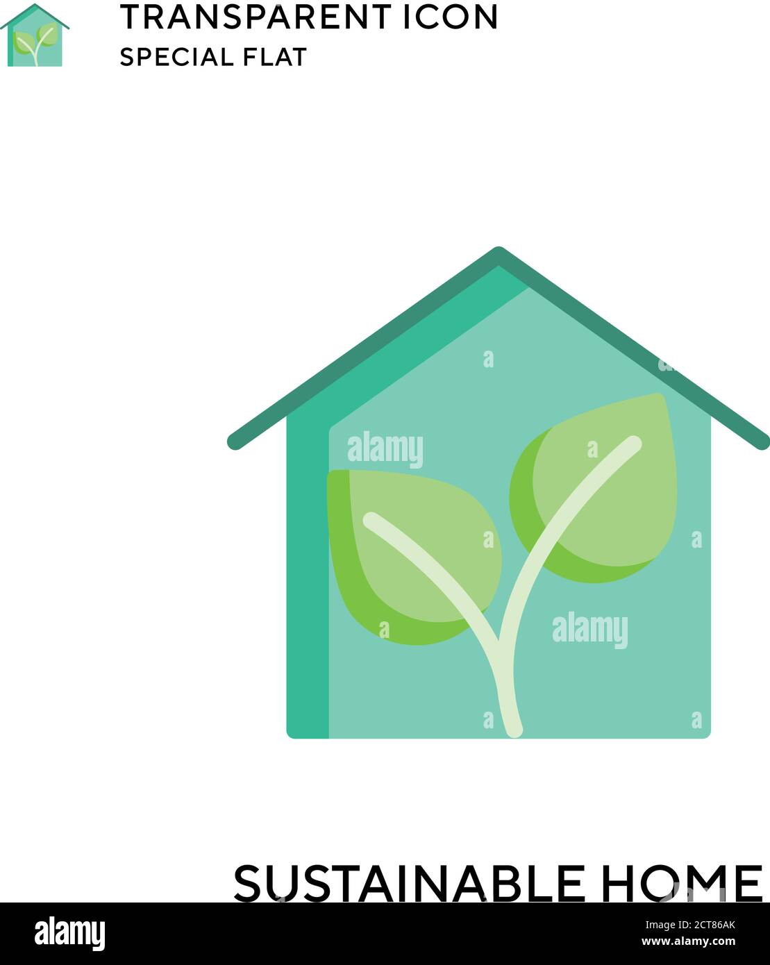 Sustainable home vector icon. Flat style illustration. EPS 10 vector ...