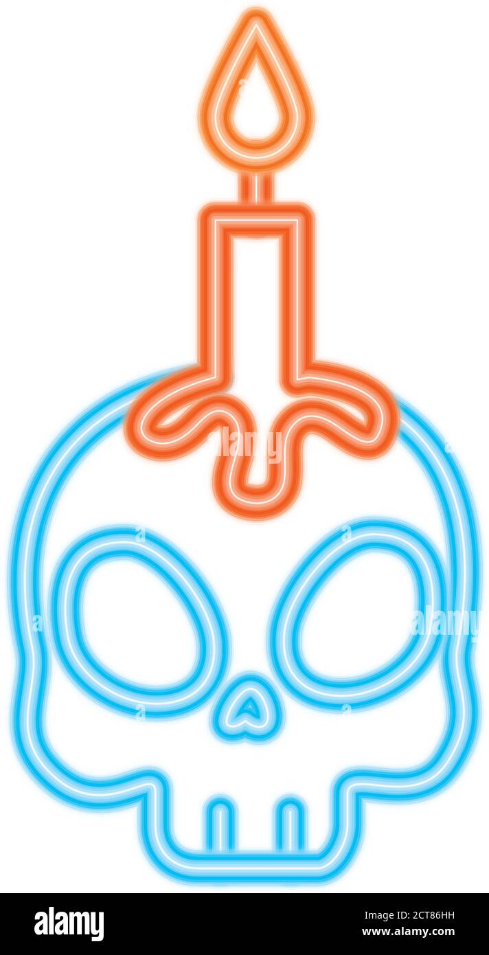 halloween skull cartoon with candle vector design Stock Vector Image ...