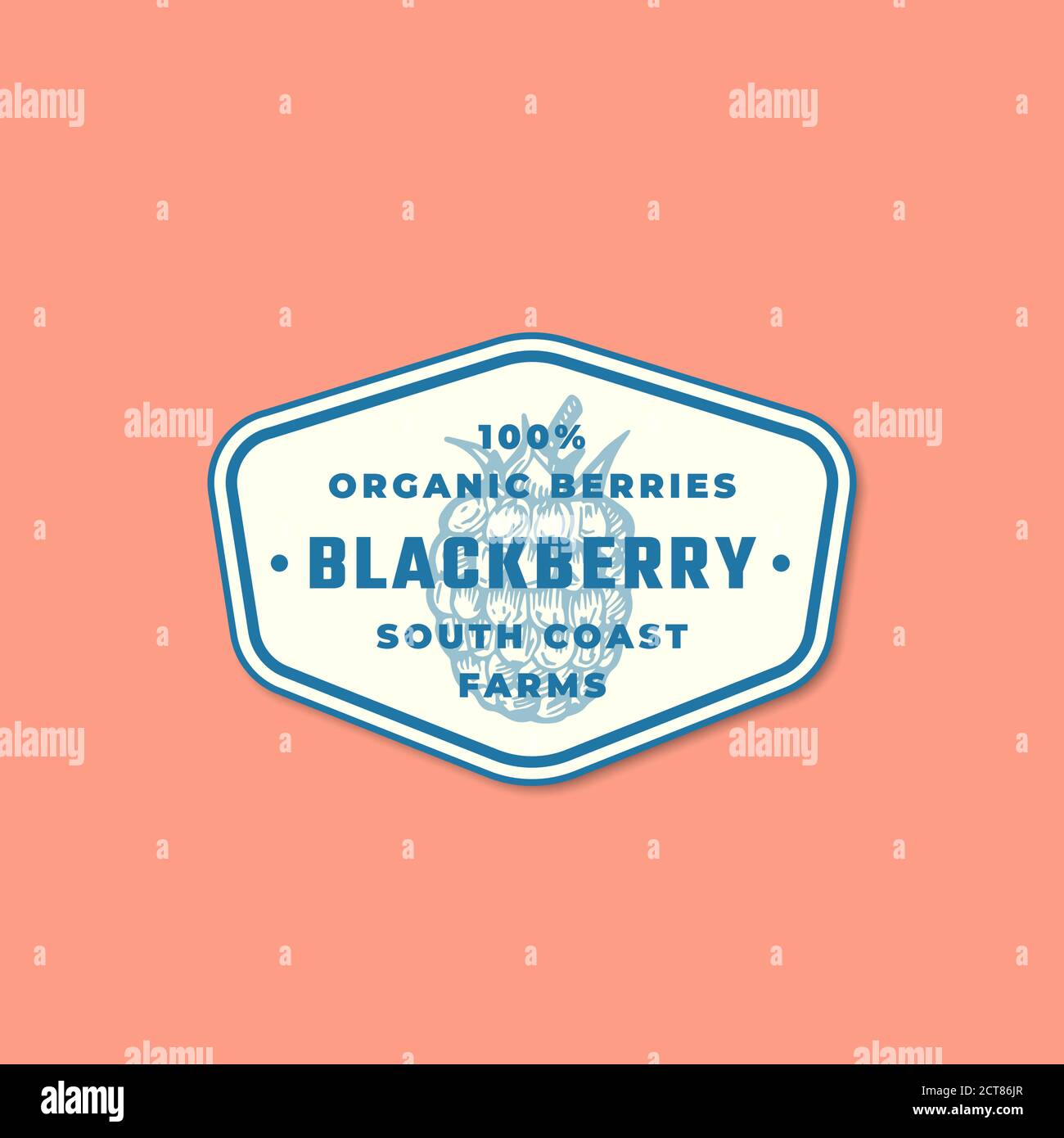 Organic Blackberry Abstract Vector Sign, Symbol or Logo Template. Black ...