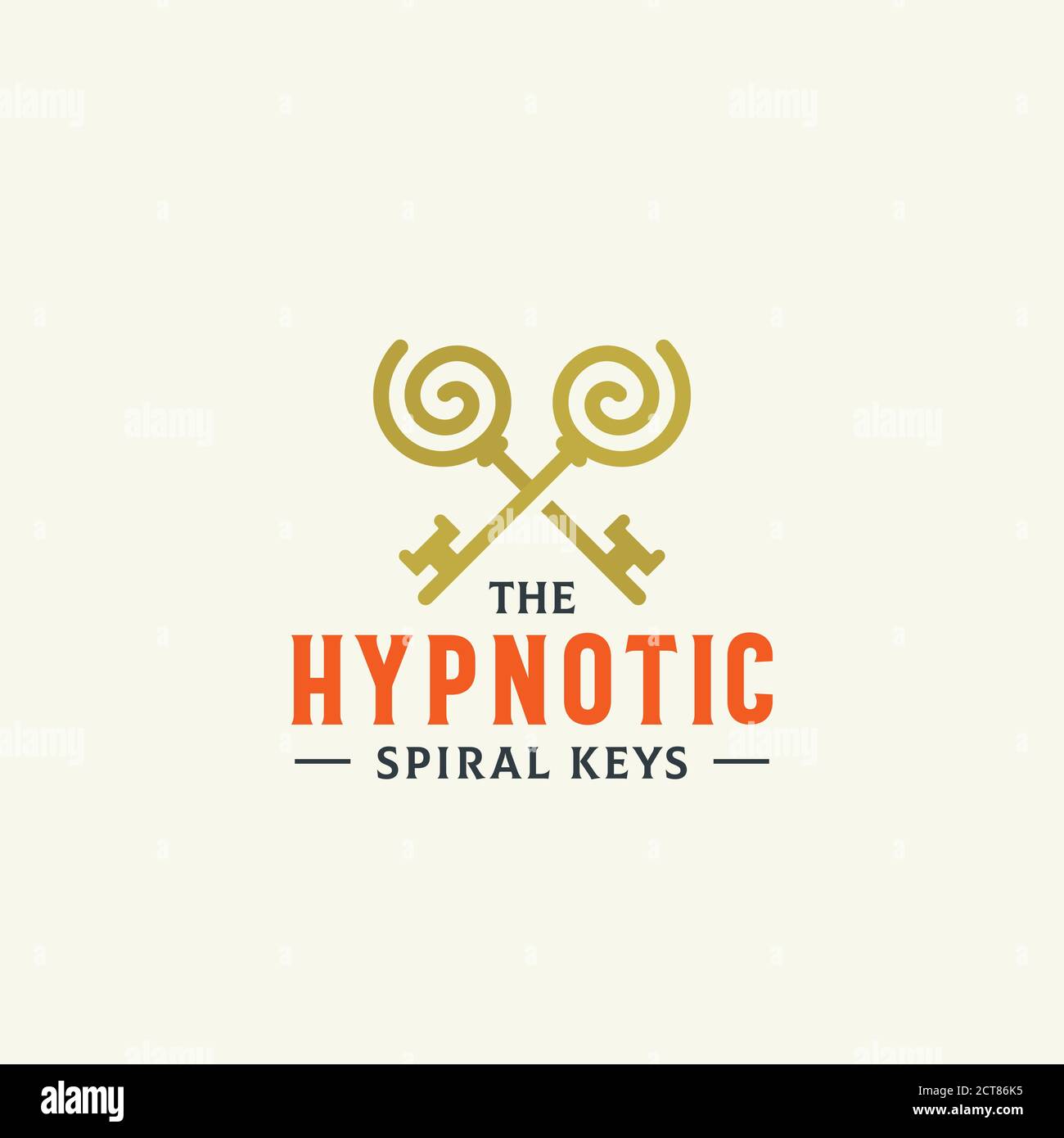 Hypnotic Spiral Keys. Abstract Vector Sign, Symbol or Logo Template ...
