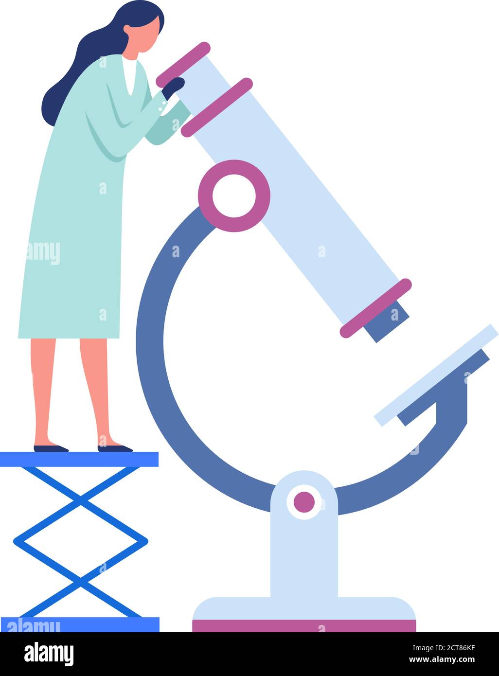 Research scientist looking through a microscope. Scientist equipment ...