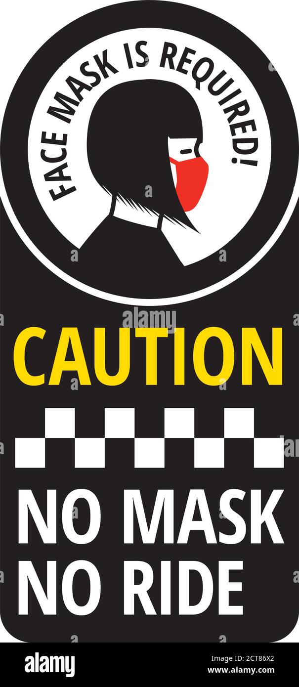 No mask no ride sign Stock Vector Image & Art - Alamy