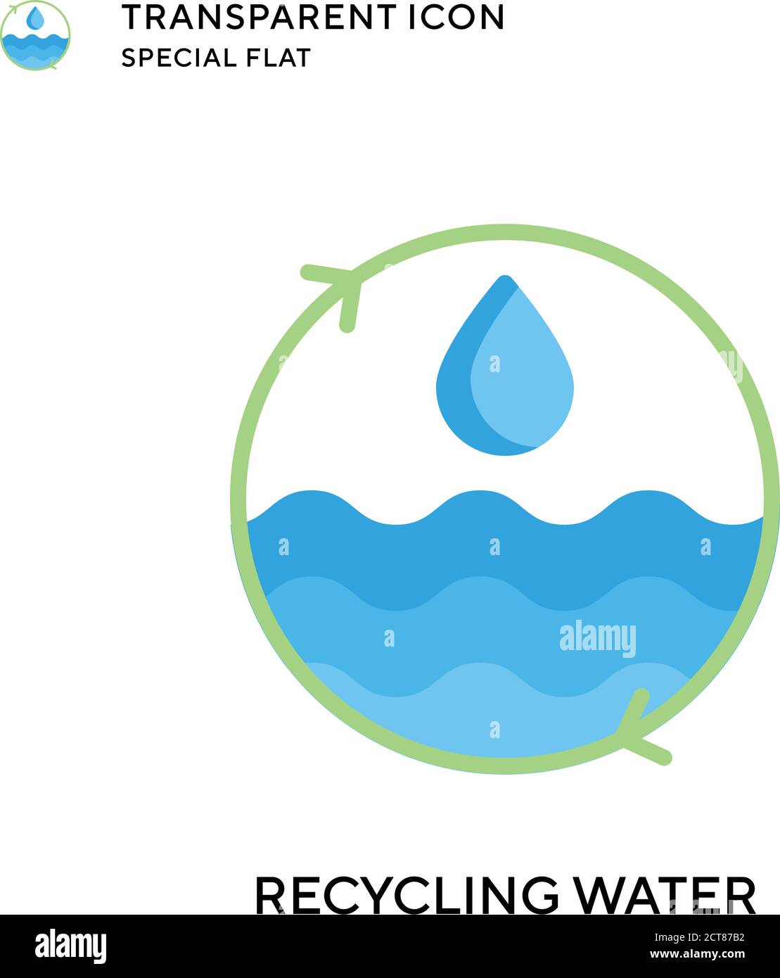 Recycling water vector icon. Flat style illustration. EPS 10 vector ...