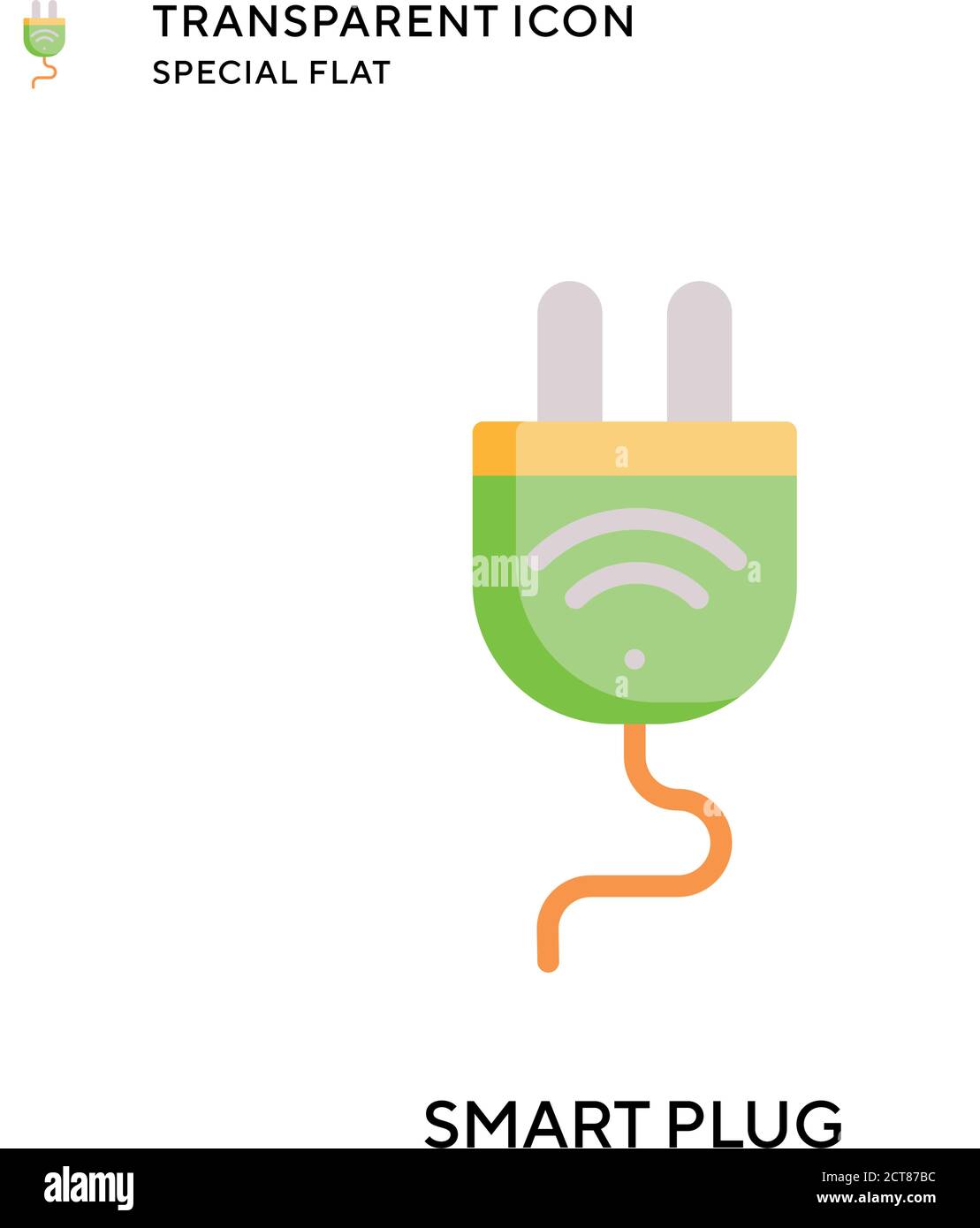 Smart plug vector icon. Flat style illustration. EPS 10 vector Stock ...