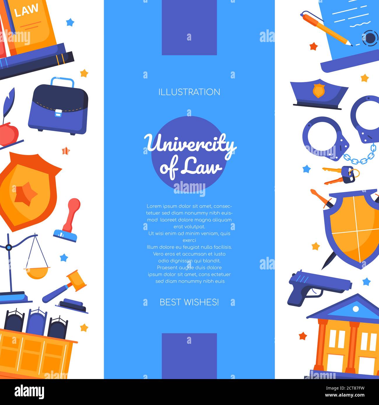 University of law - vector flat design style banner Stock Vector Image ...
