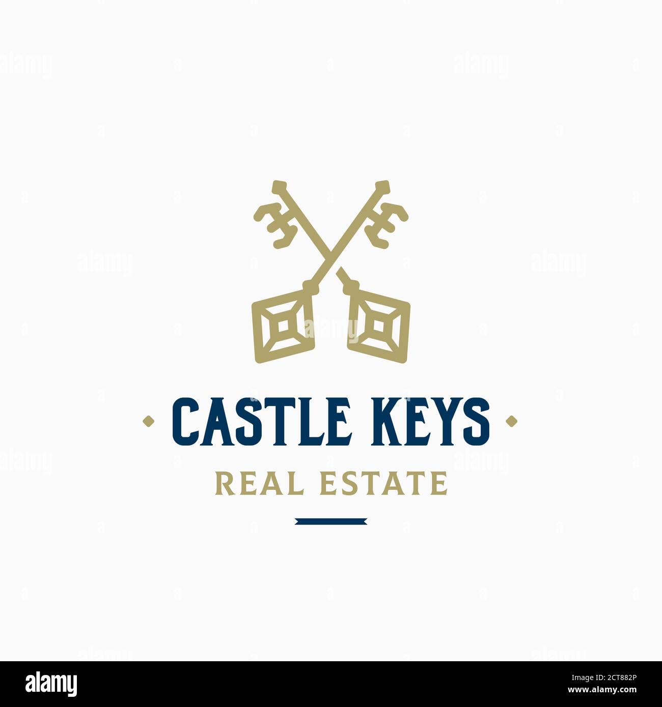 Castle Keys Abstract Vector Sign, Symbol or Logo Template. Crossed Keys ...