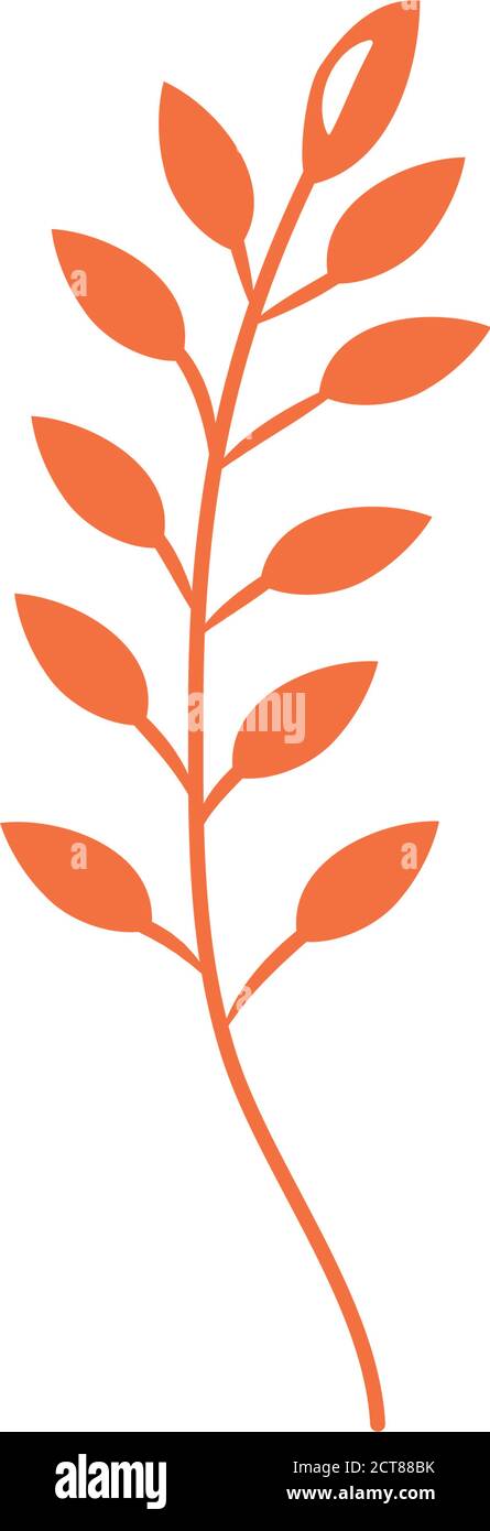 rowan leaf icon over white background, flat style, vector illustration ...