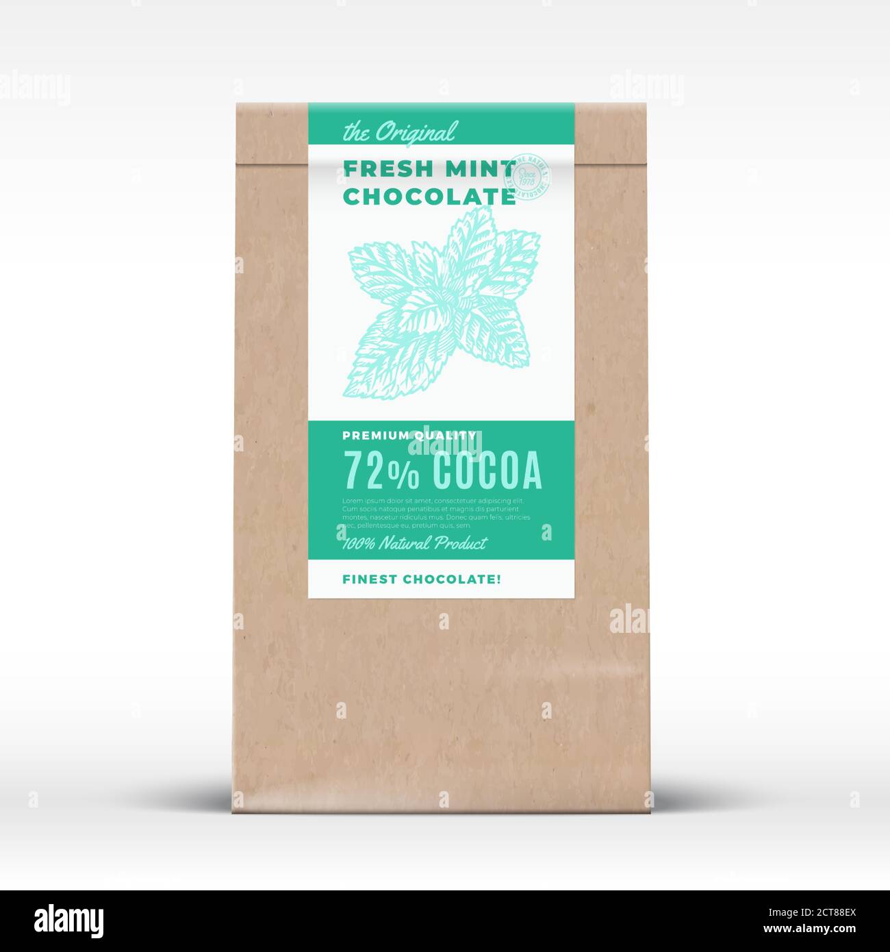 The Original Fresh Mint Chocolate. Craft Paper Bag Product Label ...