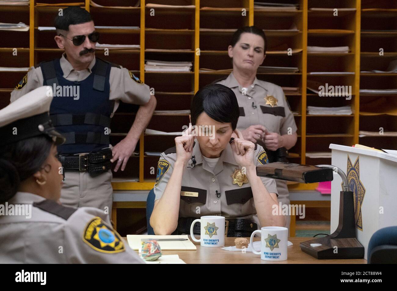 RENO 911!, from left: Niecy Nash (back to camera), Robert Ben Garant ...