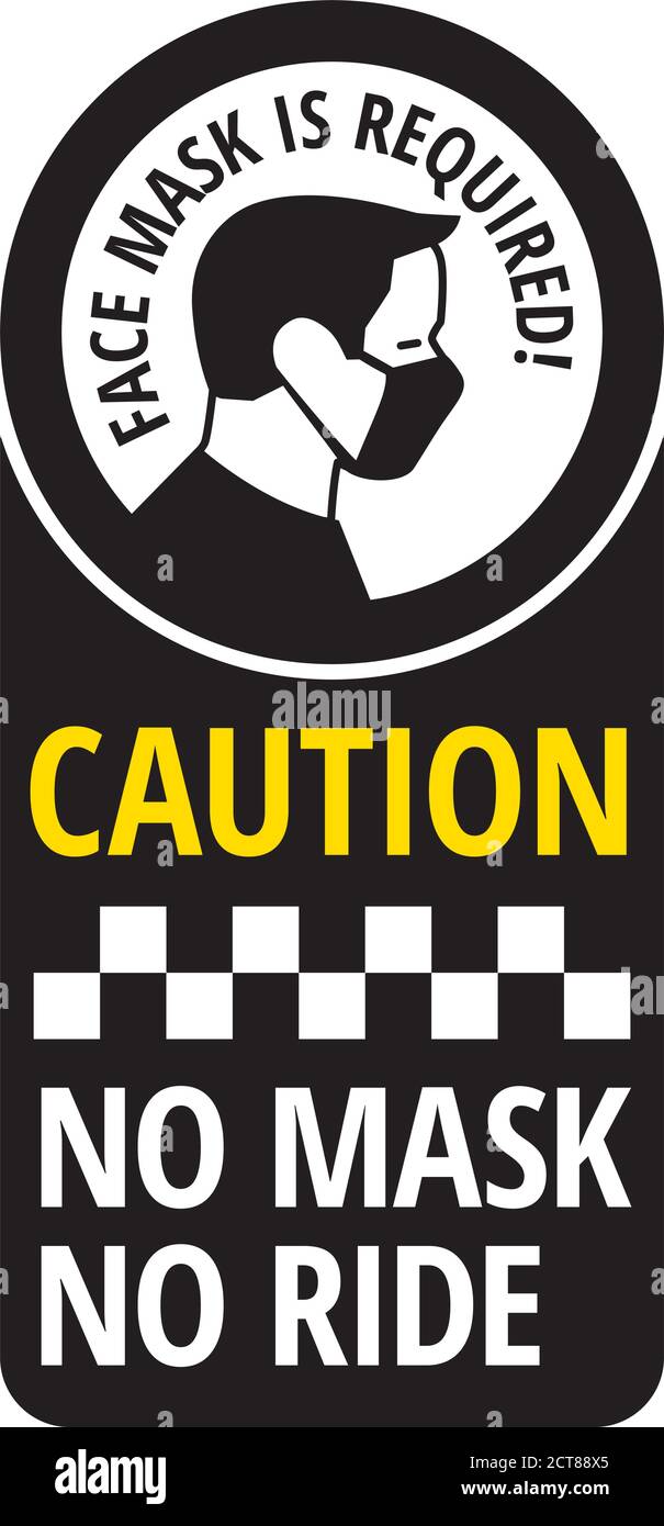 No mask no ride sign Stock Vector Image & Art - Alamy