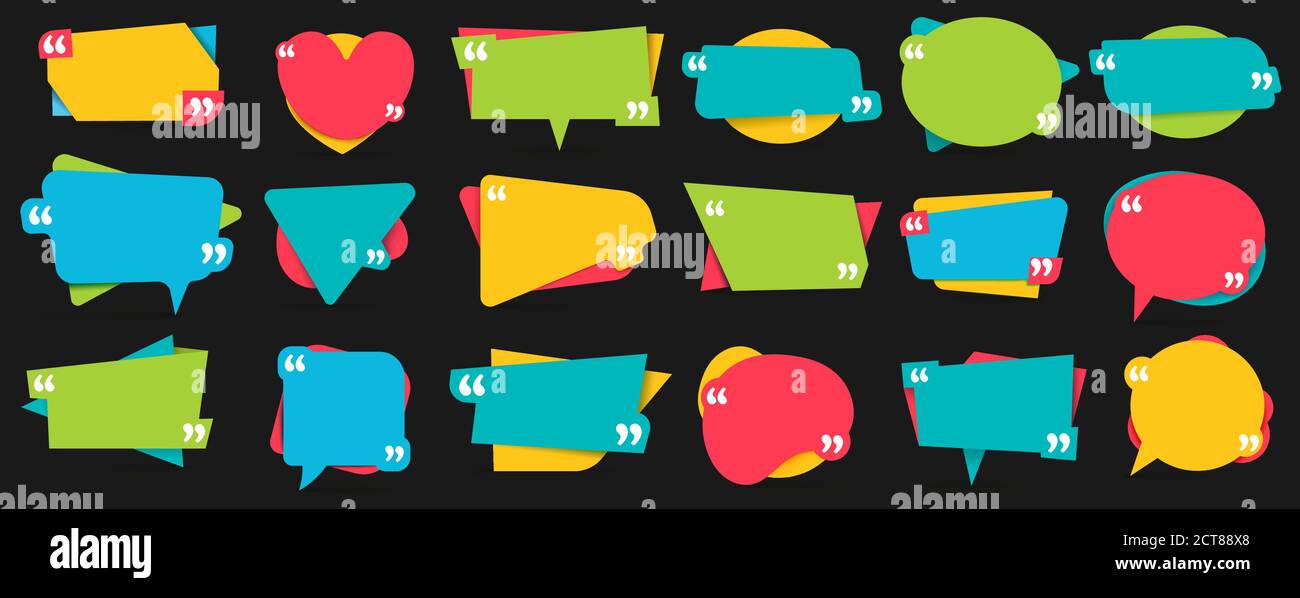 Quotes frames. Vector text banner template for comment talk, frame ...